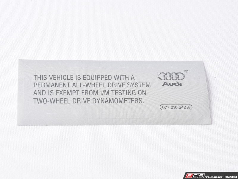 Genuine Volkswagen Audi - 077010542A - AUDILABEL (077 010 542 A)