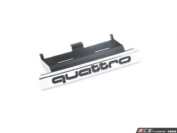 Genuine Volkswagen Audi - 4G08537362ZZ - "Quattro" Grille Emblem - Chrome