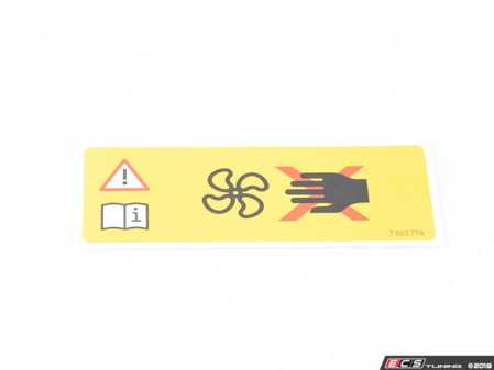 Genuine BMW - 71227603774 - LABEL RADIATOR FAN (71-22-7-603-774)