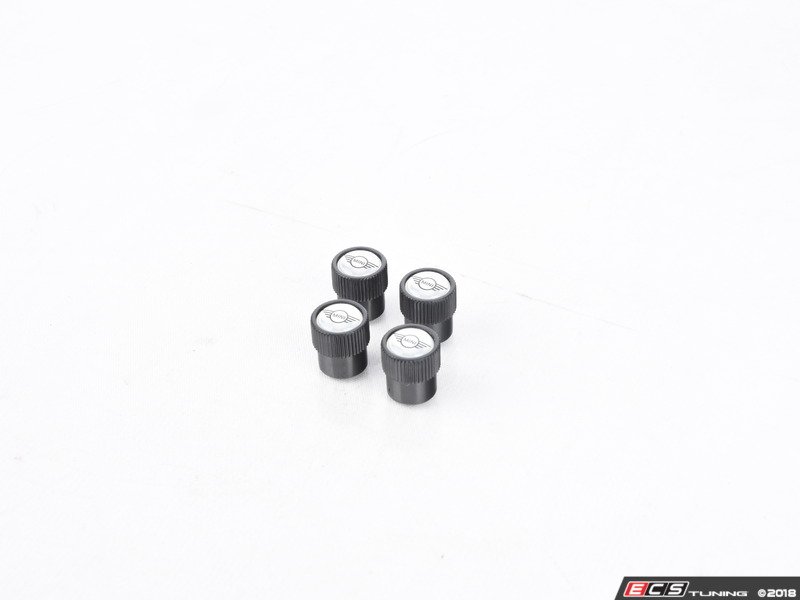 Genuine MINI - 36110429653 - MINI Wings Logo Valve Stem Black Caps Set ...