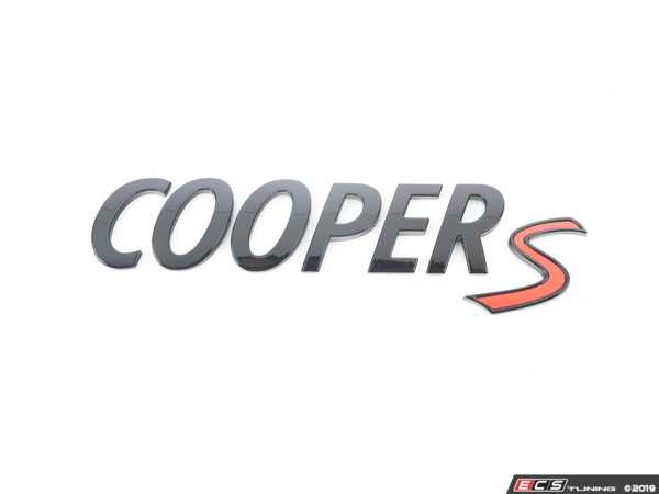 Genuine MINI - 51142465245 - MINI "Cooper S" Model Lettering - Piano ...