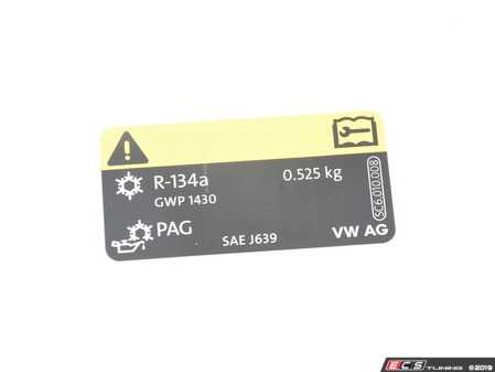 Genuine Volkswagen Audi - 5C6010008 - A/C Recharge Level Sticker ...