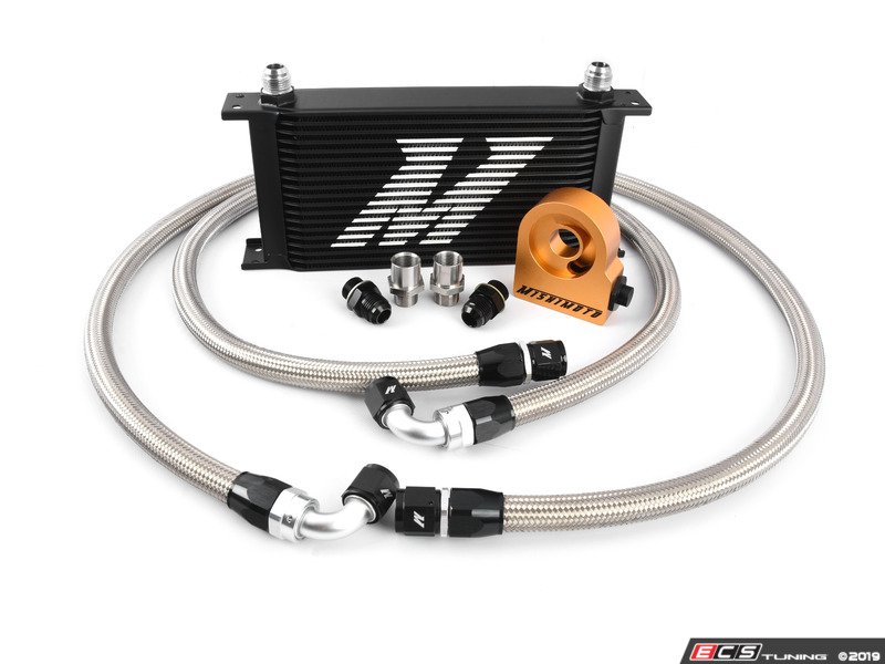 Mishimoto - MM0CULTBK - Universal Oil Cooler - 19 Row, with Thermostat - Black