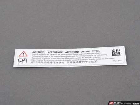 Genuine BMW - 51142121644 - LABEL (51-14-2-121-644)