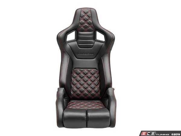 Corbeau - 84917PR - RRB Black Vinyl / Carbon Diamond Red Stitch