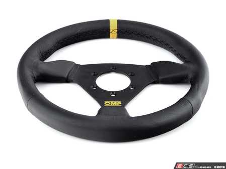 OMP - OD/1976/N - Trecento Racing Steering Wheel - Black/Yellow Leather