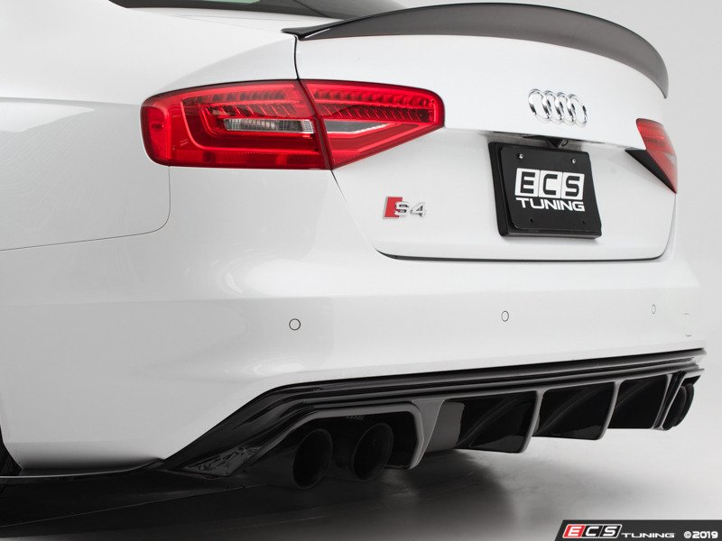 ECS - 028807ecs01KT - Audi B8.5 S4 / A4 S-Line Rear Diffuser - Gloss Black