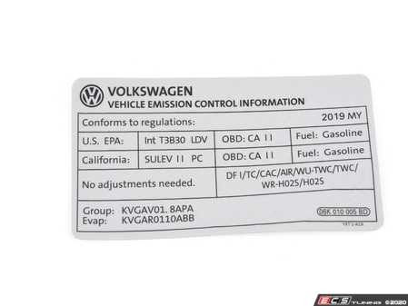 Genuine Volkswagen Audi - 06K010005BD - STICKER (06K 010 005 BD)