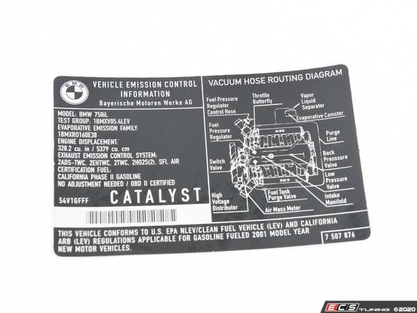 Genuine BMW - 71227507876 - Exhaust Emissions Label (71-22-7-507-876)
