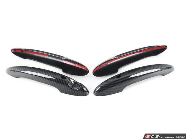 ECS - 512198005572 - Door Handle Carbon Fiber Design Cover - Set Of Four