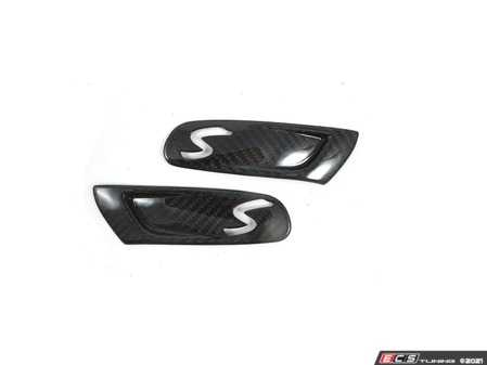 ECS - 63137298351CF - Side Turn Signal Scuttles "S" Carbon Fiber Covers