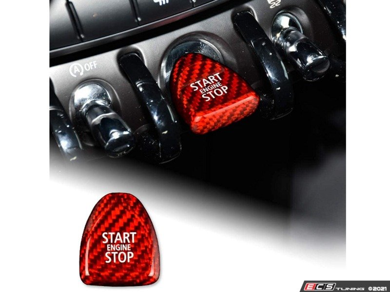 ECS - StartSTOP1 - Carbon Fiber Start / Stop Toggle Cover - Red