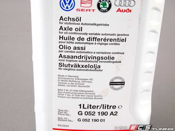 Genuine Volkswagen Audi - G052190A2 - Gear Oil - 1 Liter - (NO LONGER ...