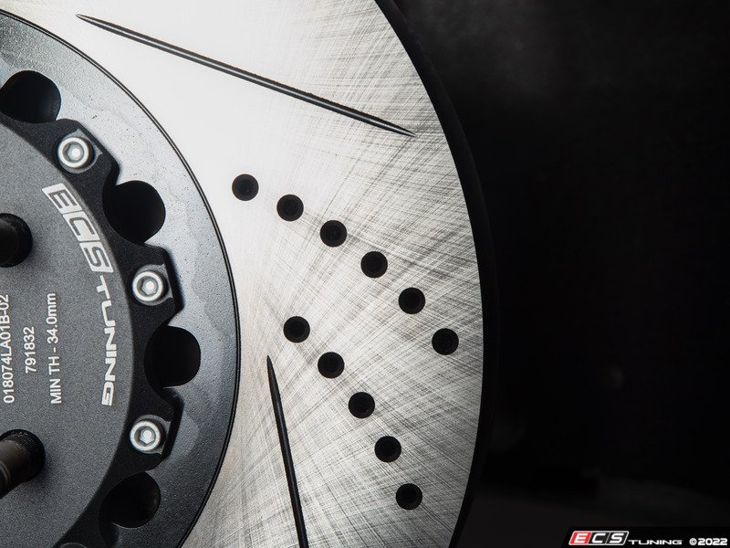 ECS - 018074la01KT - Front Cross-Drilled & Slotted 2-Piece Brake Rotors - Pair (380x36)