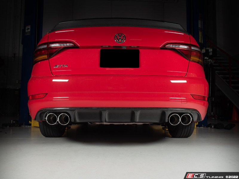 ECS - 020846LA02 - MK7 Jetta Quad Exit Cat-Back Exhaust System - With ...