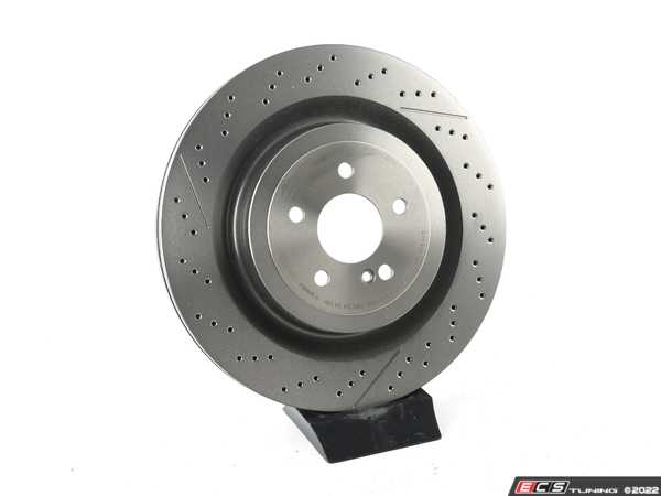 Brembo - 2224232012 - Premium UV Coated Rear Cross-Drilled & Slotted ...