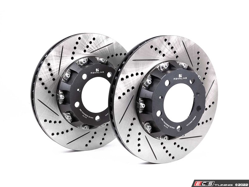 Rennline - CS-117.FFDS - Front Drilled & Slotted 2-Piece Full Floating Brake Rotors - Pair (330x28)