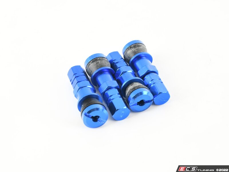 Sickspeed - 4PCVSW/CAPBLU - Aluminum Valve Stems With Hex Caps - Blue