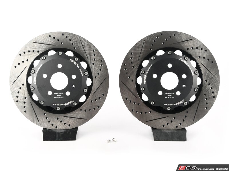 ECS - 039534la01aKT - 8V RS3 - 2-Piece Drilled & Slotted Brake Rotors ...