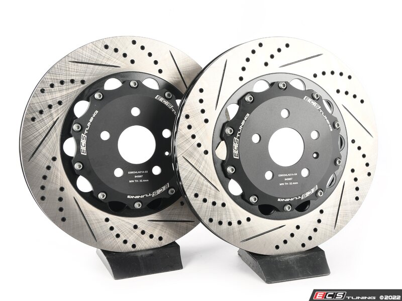 ECS - 039534la01aKT - 8V RS3 - 2-Piece Drilled & Slotted Brake Rotors ...