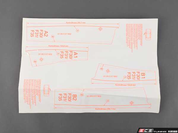 Genuine BMW - 01292317852 - SET OF TEMPLATES, DOOR, FRON (01-29-2-317-852)