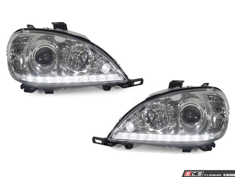 Depo - D40-1101P-LECM1 - W163 ML-Class LED Chrome Projector Headlights ...
