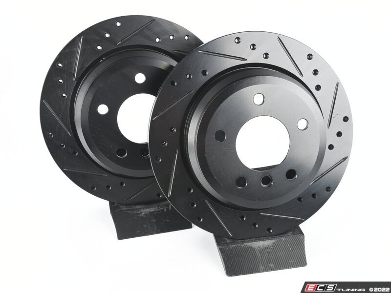 ECS - 34216864901-XS - Rear V5 Drilled & Slotted Brake Rotors - Set ...