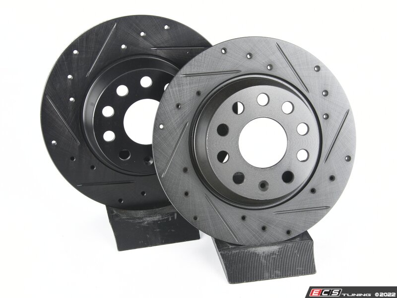 ECS - 5Q0615601G-XS - Rear V5 Drilled & Slotted Brake Rotors - Set (282x12)