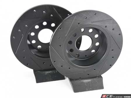 ECS - 5Q0615601G-XS - Rear V5 Drilled & Slotted Brake Rotors - Set (282x12)