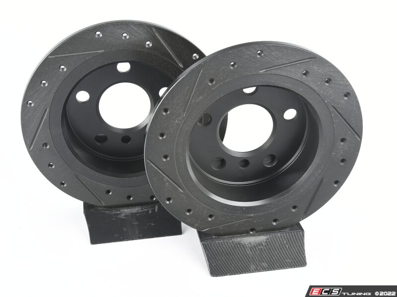ECS - 34216799383-XS - Rear V5 Drilled & Slotted Brake Rotors - Set ...