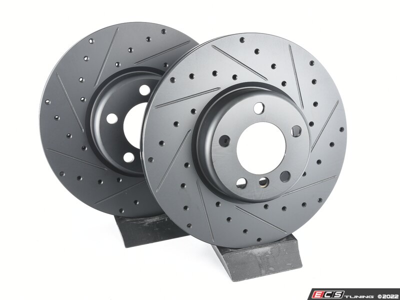 ECS - 34106797602-XS - Front V5 Drilled & Slotted Brake Rotors - Set ...