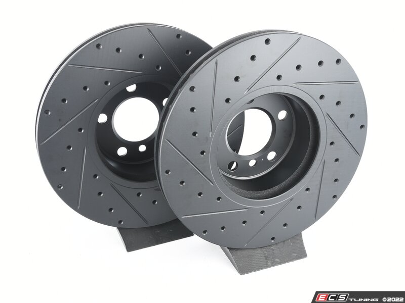 ECS - 34106797602-XS - Front V5 Drilled & Slotted Brake Rotors - Set ...