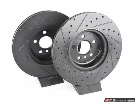 ECS - 34208853554-S - Rear V5 Slotted Brake Rotors - Set (345x24)