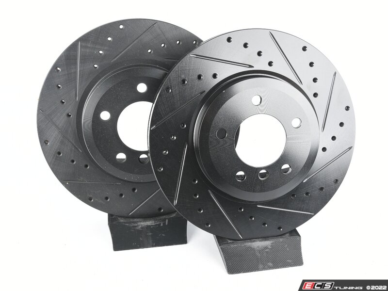 ECS - 34116864047-XS - Front V5 Drilled & Slotted Brake Rotors - Set ...