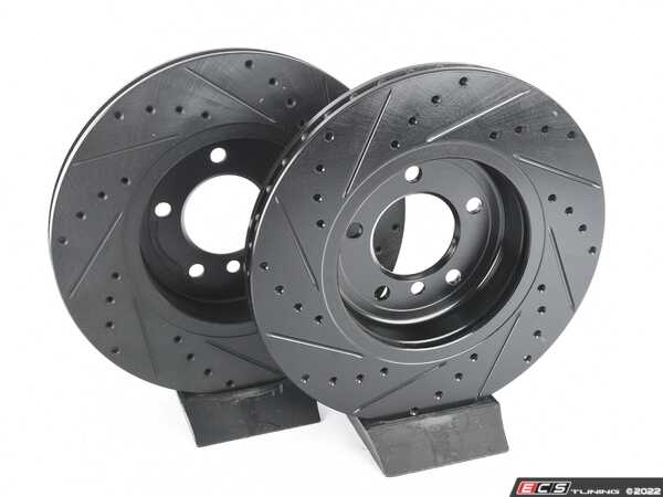 ECS - 34116864047-XS - Front V5 Drilled & Slotted Brake Rotors - Set ...