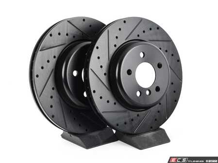 ECS - 34106898723-XS - Front V5 Drilled & Slotted Brake Rotors - Set ...