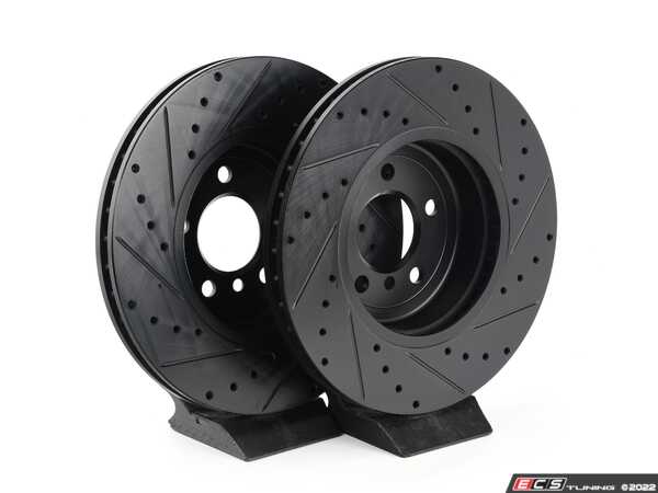 ECS - 34106898723-XS - Front V5 Drilled & Slotted Brake Rotors - Set ...