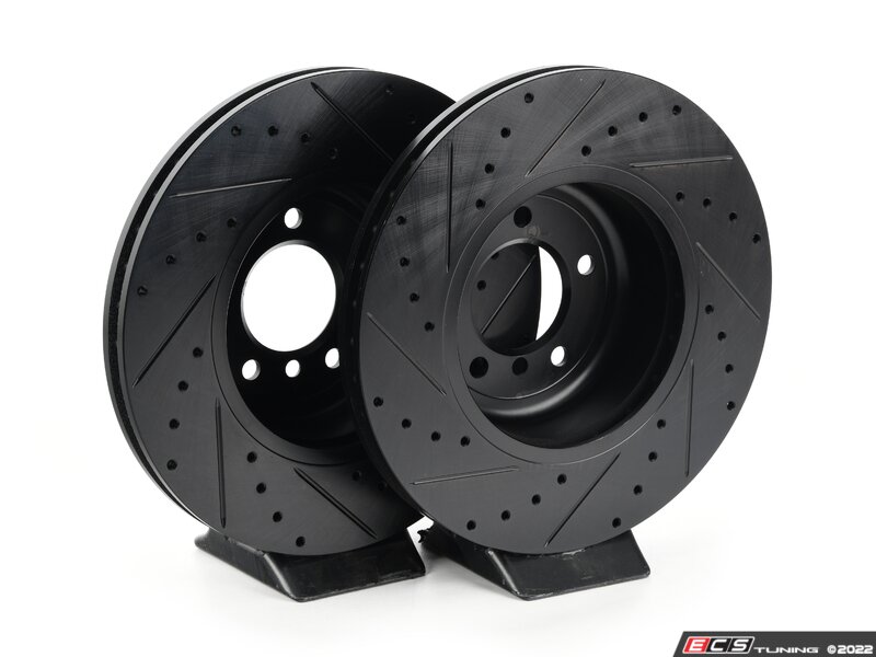ECS - 34116763824-XS - Front V5 Drilled & Slotted Brake Rotors - Set ...