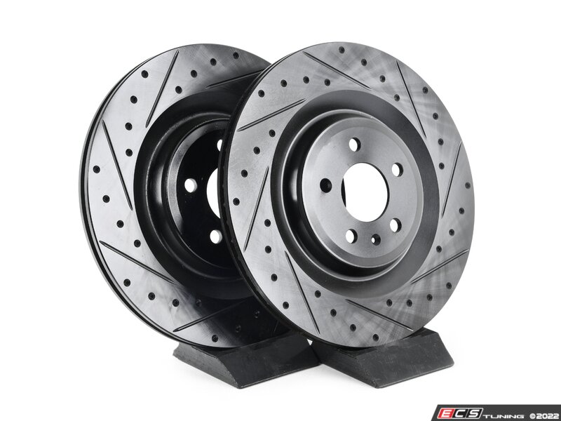 ECS - 4H0615601P-XS - Rear V5 Dimpled & Slotted Brake Rotors - Set (356x22)