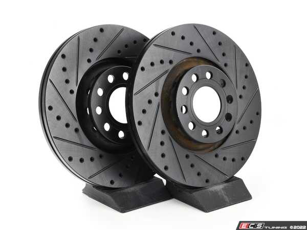 ECS - 8E0615301R-XS - Front V5 Drilled & Slotted Brake Rotors - Set ...