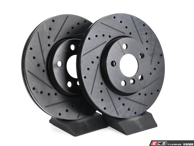 ECS - 34116799351-XS - Front V5 Drilled & Slotted Brake Rotors - Set ...