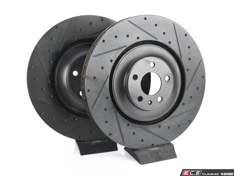 ECS - 4H0615301AL-XS - Front V5 Dimpled & Slotted Brake Rotors - Set ...