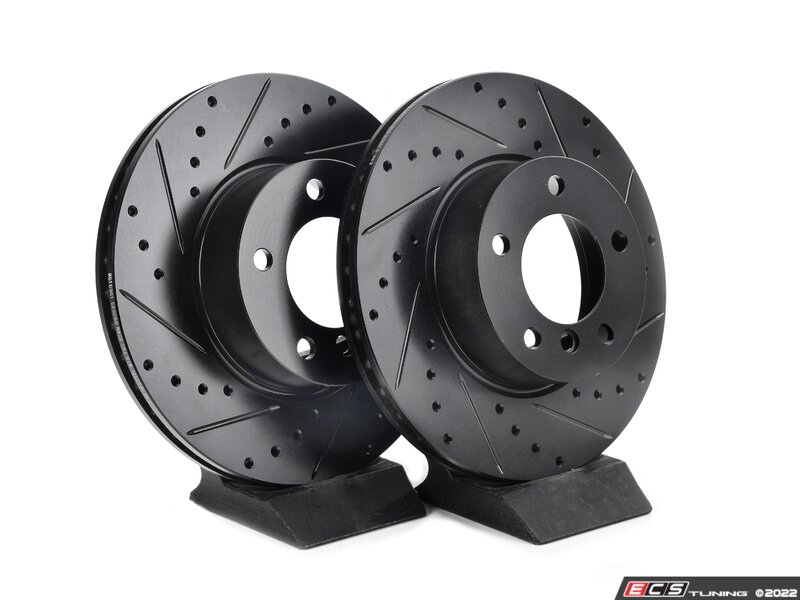 ECS - 34116854998-XS - Front V5 Drilled & Slotted Brake Rotors - Set ...