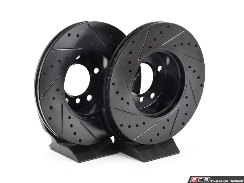 ECS - 34116854998-XS - Front V5 Drilled & Slotted Brake Rotors - Set ...