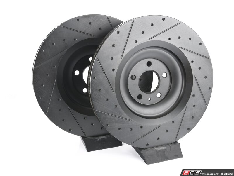 ECS - 4H0615301AL-XS - Front V5 Dimpled & Slotted Brake Rotors - Set ...
