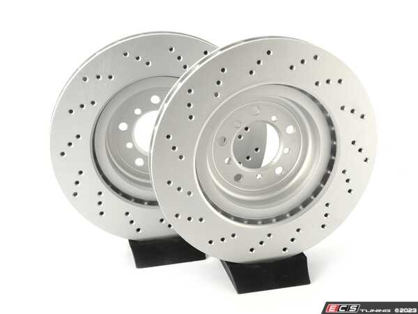 ECS - 34112283801-X - Front V5 Drilled Brake Rotors - Set (360x30)