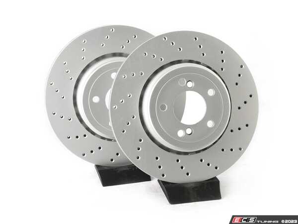 ECS - 34212283803-X - Rear V5 Drilled Brake Rotors - Set (350x24)