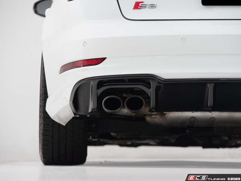 ECS - 049145LA01-01 - Audi 8V.5 S3 / A3 S line Rear Diffuser - Gloss Black