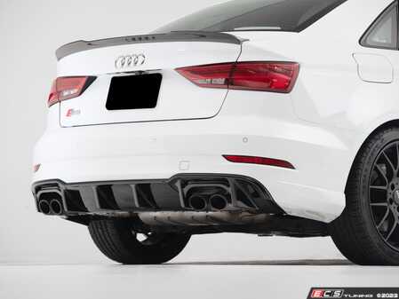 ECS - 049145LA01-01 - Audi 8V.5 S3 / A3 S line Rear Diffuser - Gloss Black