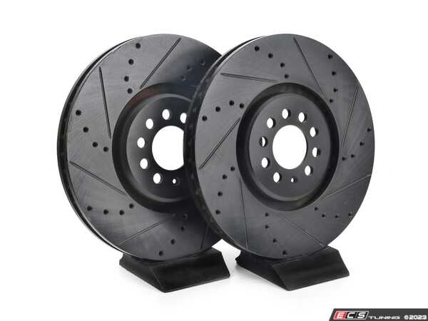ECS - 8N0615301B-XS - Front V5 Drilled & Slotted Brake Rotors - Set ...